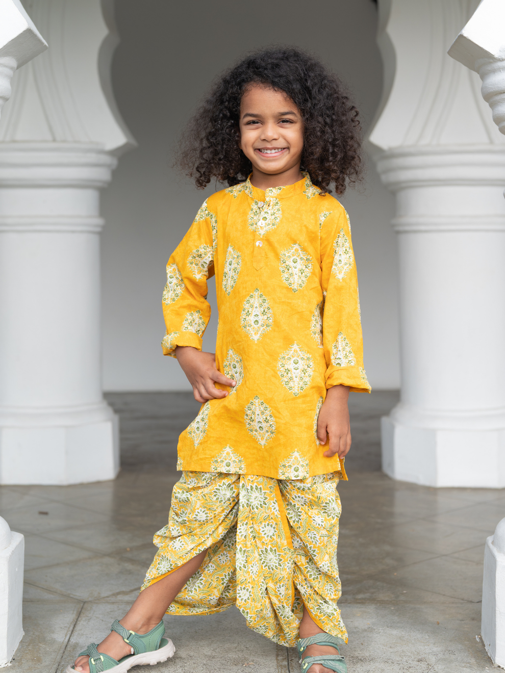 Mira Yellow Boys Kurta Pajama Set in Cotton – The Green Collective SG