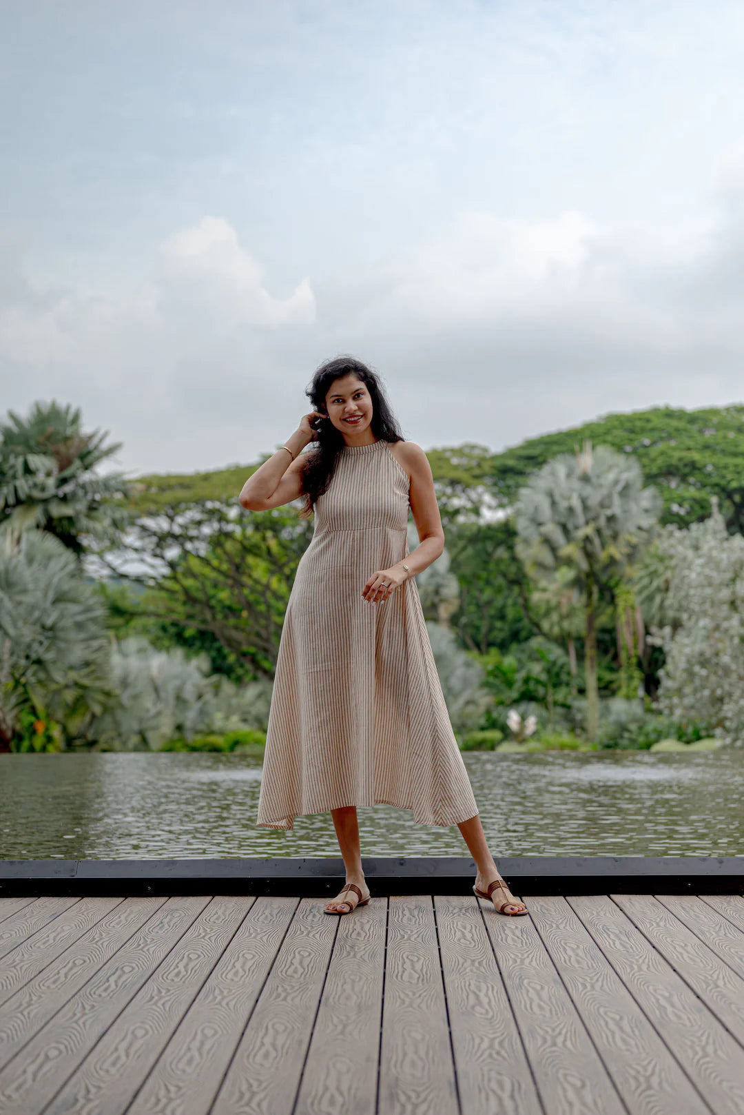 Samar Women's Halter Dress in Muslin Cotton